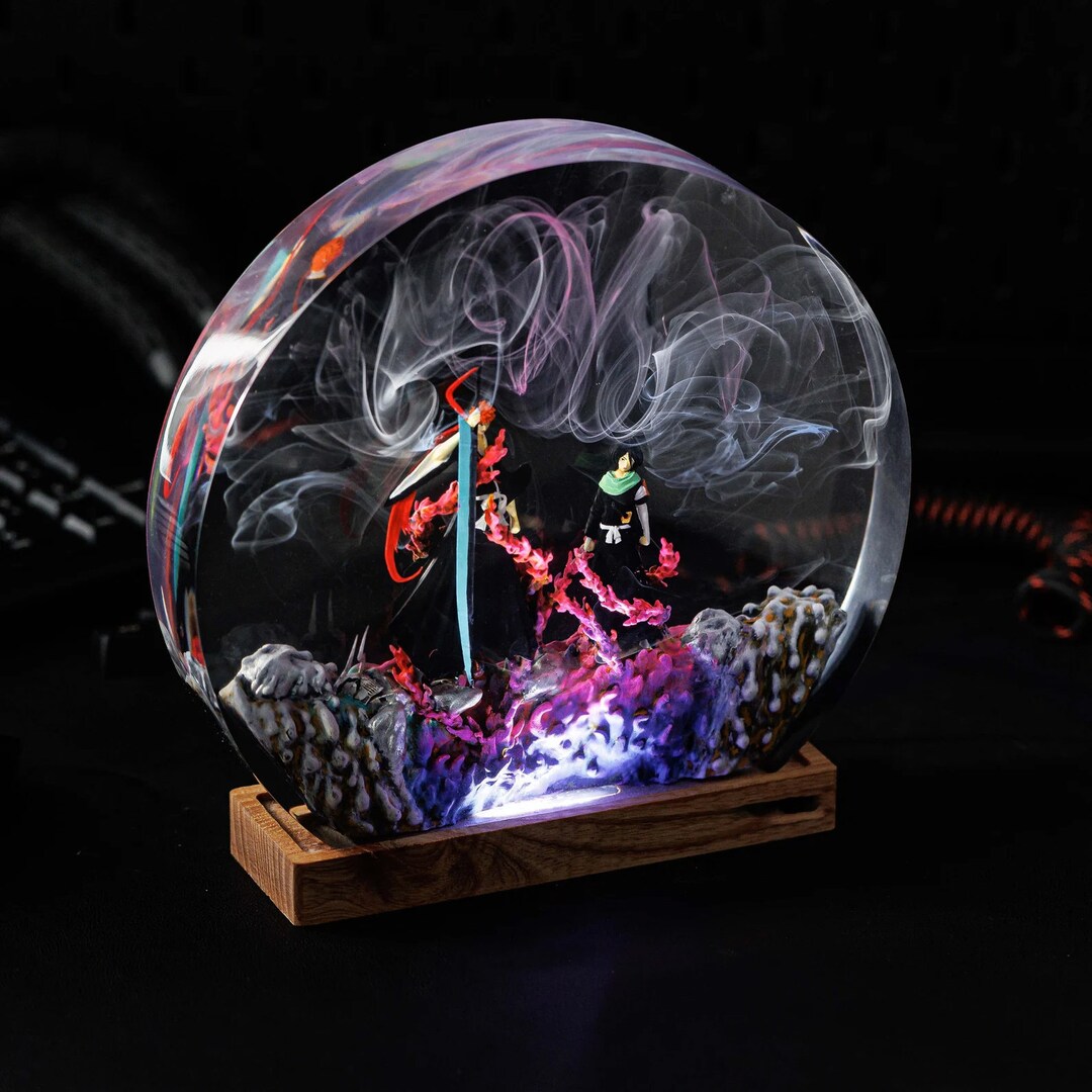 Bleach Kurosaki Ichigo Kuchiki Byakuya MYTHICAL WAR Resin Lamp, Custom ...