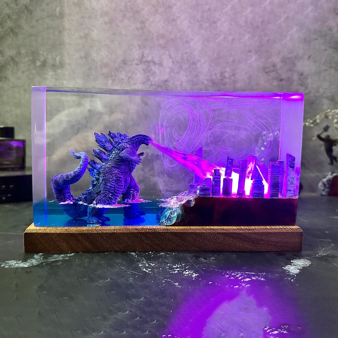 Godzilla Monster Resin Lamp,diorama Resin Epoxy,custom Night Light ...