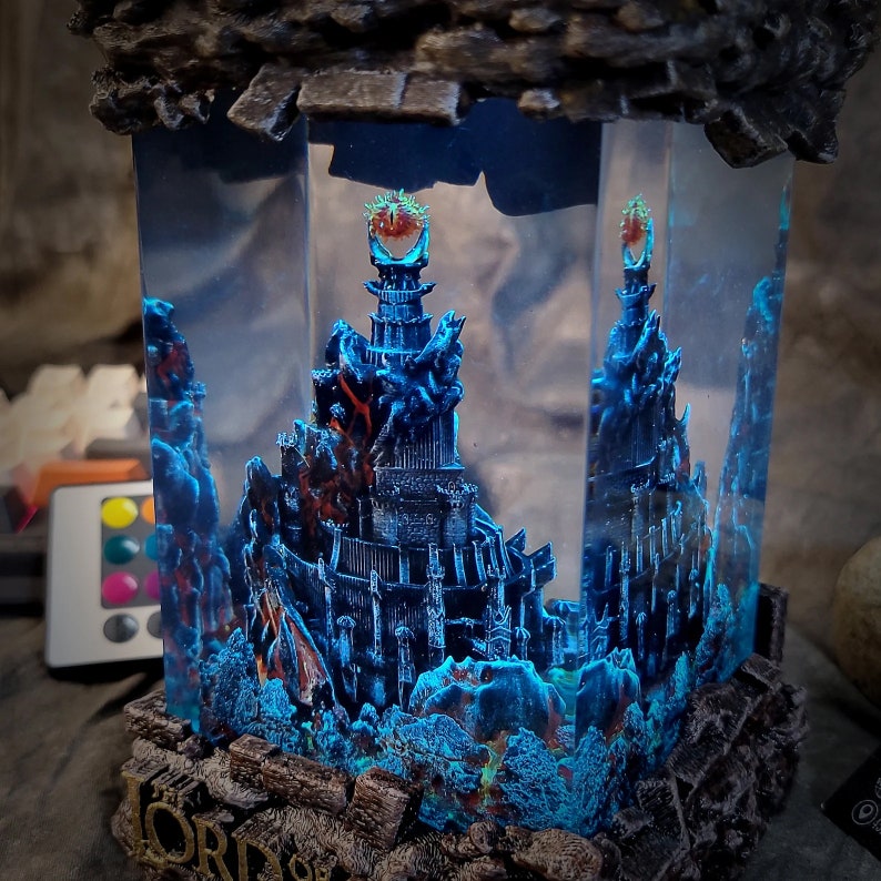 LOTR Lord of Rings Barad-dûr Dark Tower the Eye of Sauron Castle Resin ...