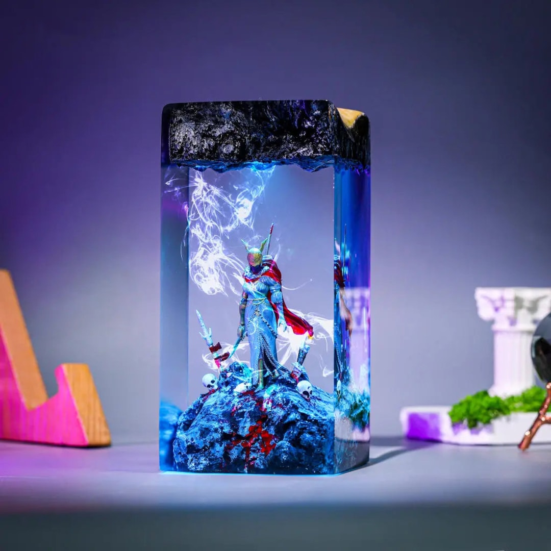 Malenia Elden Ring Epoxy Resin Wood Lamp Night Light Unique Her Him Mom ...