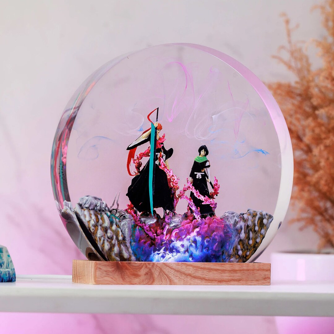 Bleach Kurosaki Ichigo Kuchiki Byakuya MYTHICAL WAR Resin Lamp, Custom ...