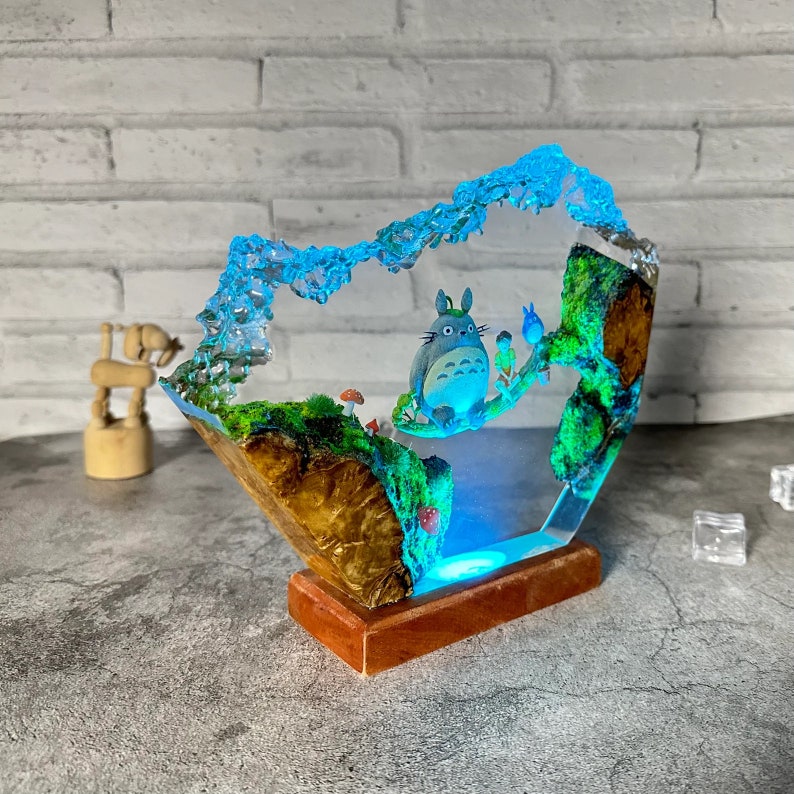 My Neighbor Totoro Ghibli Epoxy Resin Wood Lamp Famous Anime, Epoxy ...