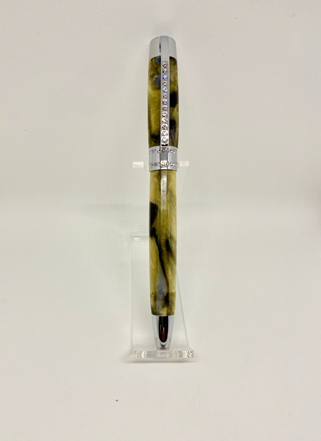 Handmade Ballpoint Pen: "gold Rush" Acrylic, Swarovski Crystals - Etsy