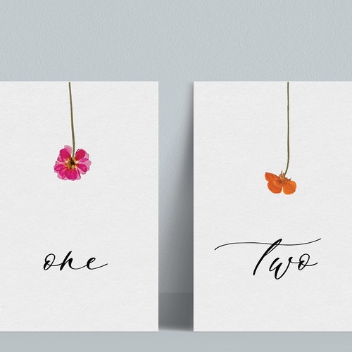 INSTANT Table Numbers Pressed Flowers Editable File - Etsy