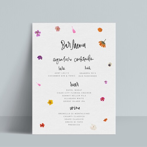 INSTANT Menu Look of Custom Watercolor Bow Editable - Etsy
