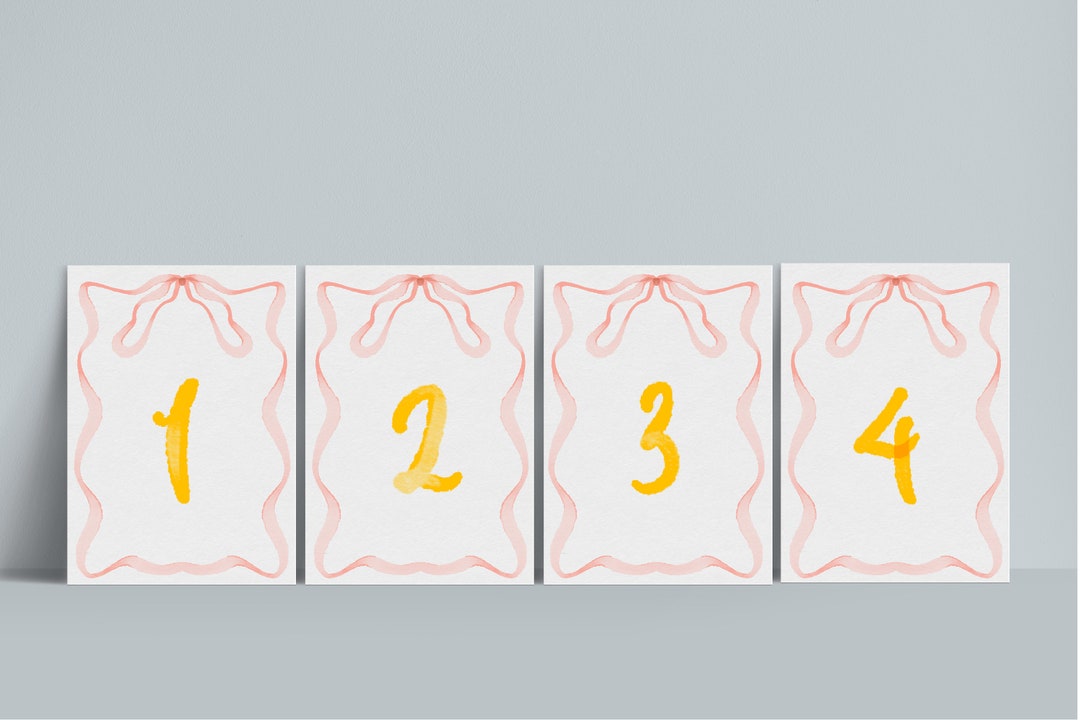 INSTANT | Table Numbers | Look of Custom Watercolor | Editable ...