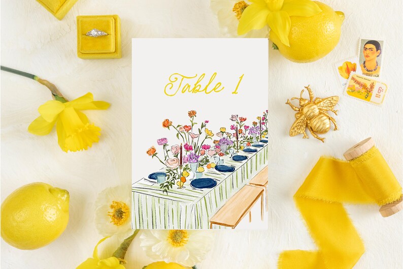 Table Numbers Template | Bright and Colorful Watercolor Design ...