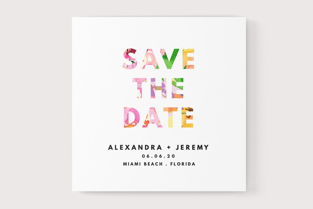 INSTANT | Save the Date | Floral Font | Colorful | Editable ...