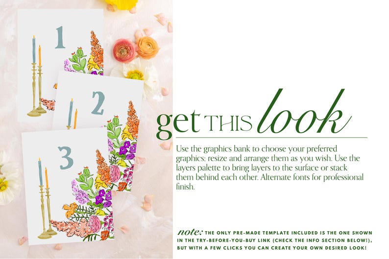 Table Numbers Template | Bright and Colorful Watercolor Design ...