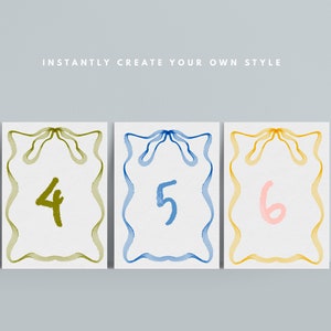 INSTANT | Table Numbers | Look of Custom Watercolor | Editable ...