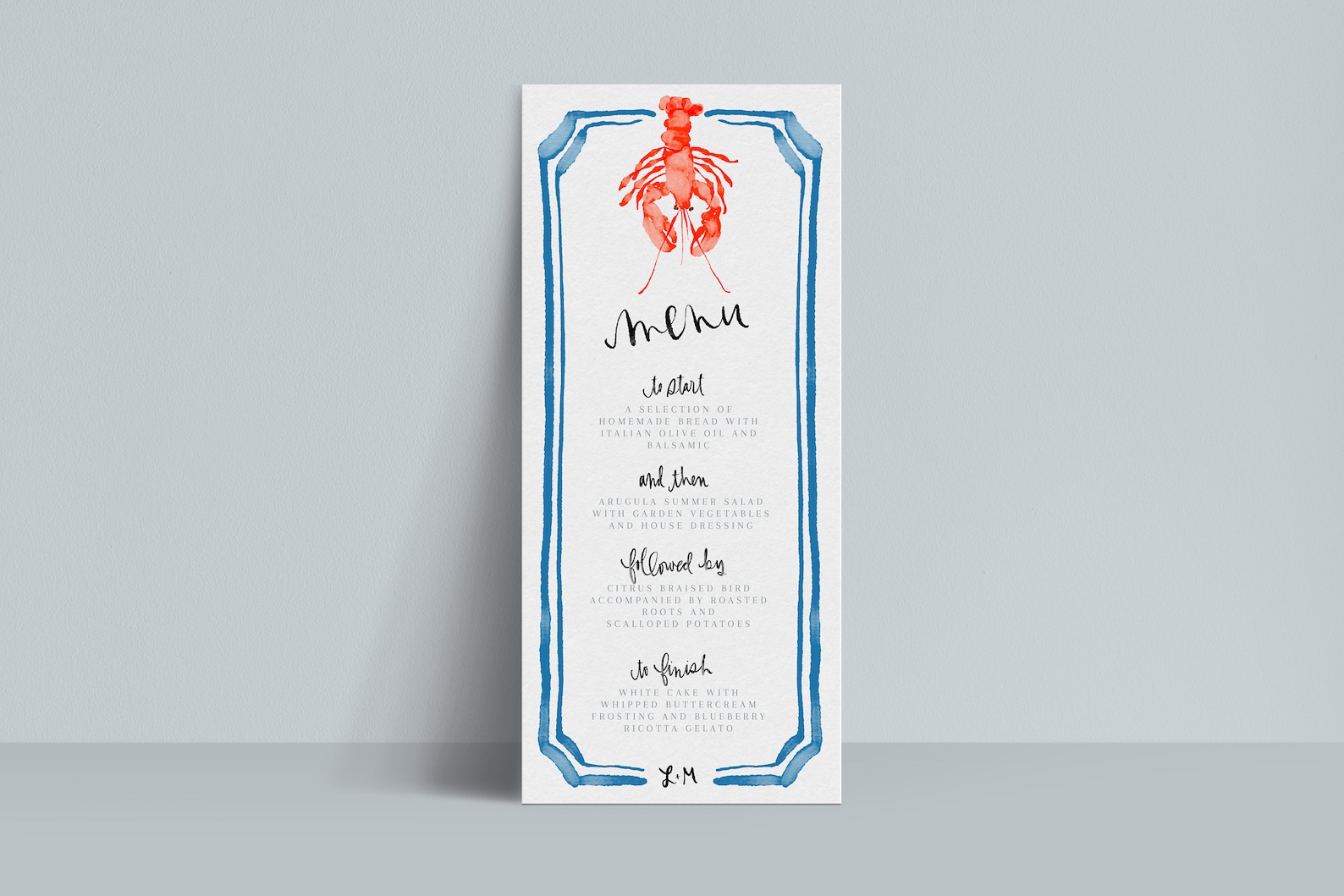 INSTANT Menu Look of Custom Watercolor Lobster - Etsy