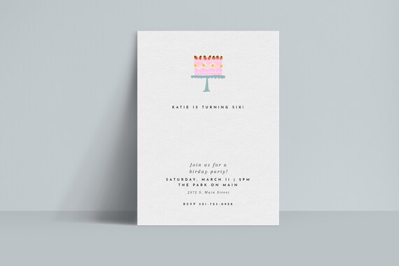 INSTANT Cake Party Invitation Paper or Mobile - Etsy