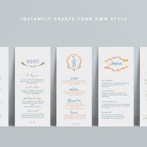 The Circle Menu the Hunter Valley Collection. Printed - Etsy