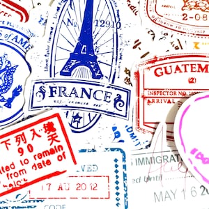 Passport Stamp Stickers Travel Decal Visa Sticker Suitcase Wedding ...