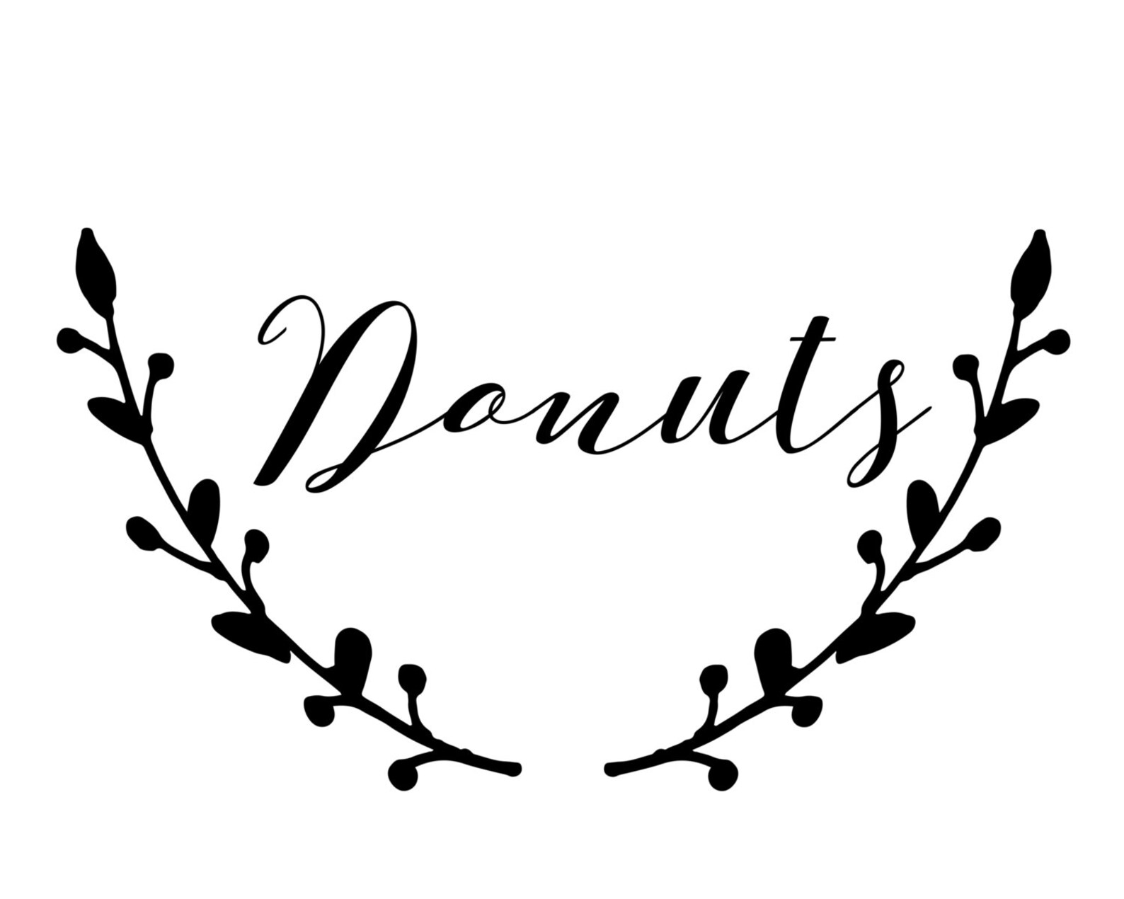Donuts Sign Classic Calligraphy Design 8x10 Instant | Etsy