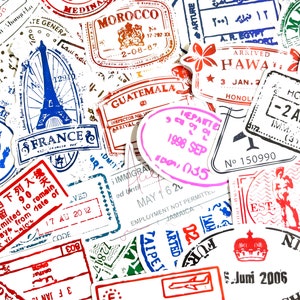 Passport Stamp Stickers Travel Decal Visa Sticker Suitcase Wedding ...