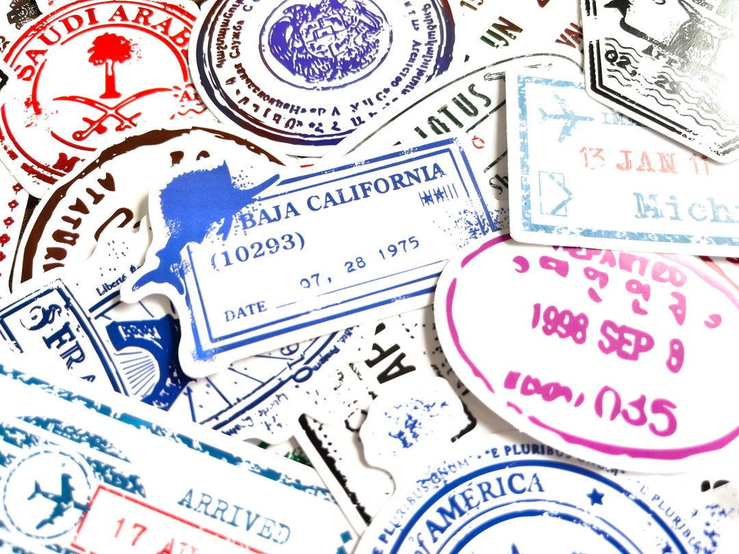 Passport Stamp Stickers Travel Decal Visa Sticker Suitcase Wedding ...