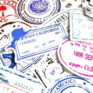 Passport Stamp Stickers Travel Decal Visa Sticker Suitcase Wedding ...