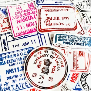Passport Stamp Stickers Travel Decal Visa Sticker Suitcase Wedding ...