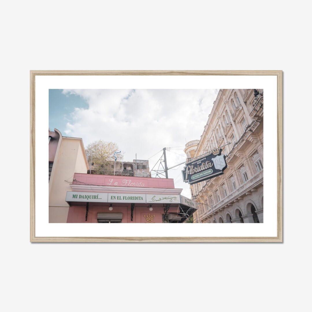 Pink Architecture Print Retro Neon Sign Photo Cuba Wall Art Havana ...