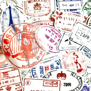 Passport Stamp Stickers Travel Decal Visa Sticker Suitcase Wedding ...