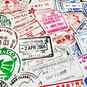 Passport Stamp Stickers Travel Decal Visa Sticker Suitcase Wedding ...