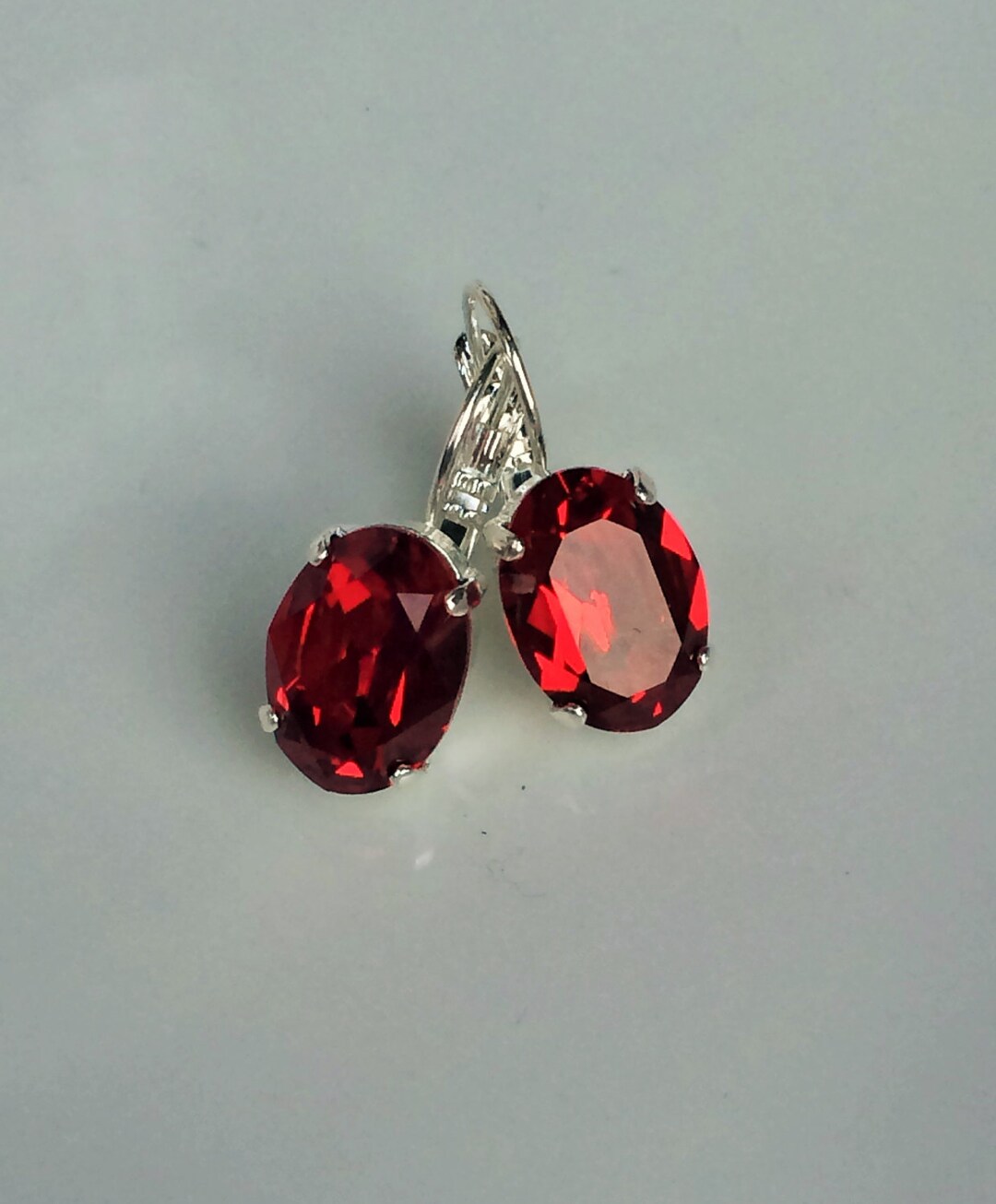 Siam Red Swarovski Crystal Drops Red Oval Crystal Prong Set - Etsy