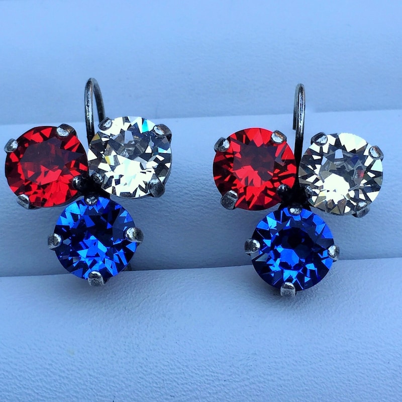Red Swarovski Earrings - Etsy