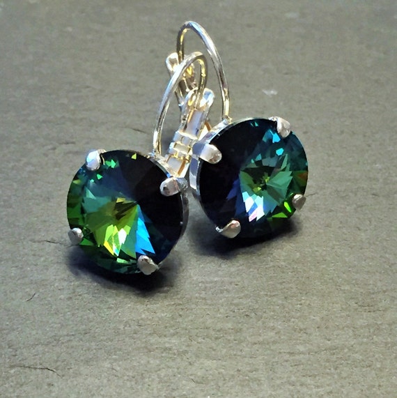 Green Sphinx Swarovski Crystal 12mm Round Drops Blue Green - Etsy