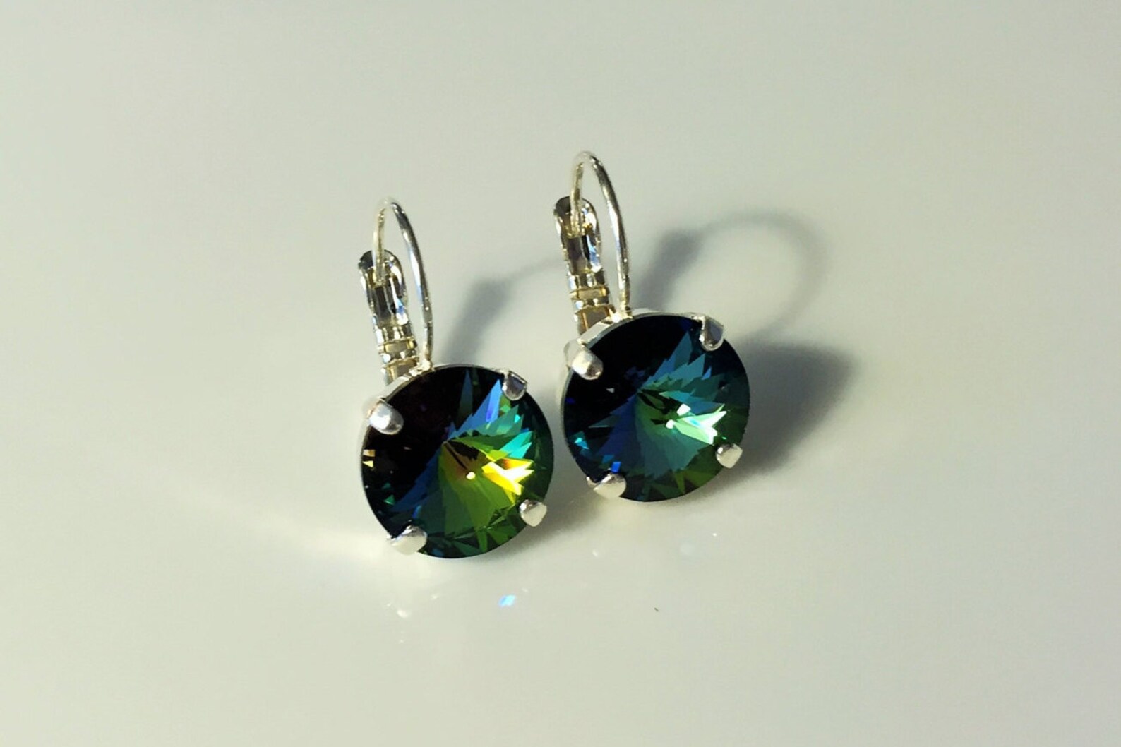 Green Sphinx Swarovski Crystal 12mm Round Drops Blue Green - Etsy