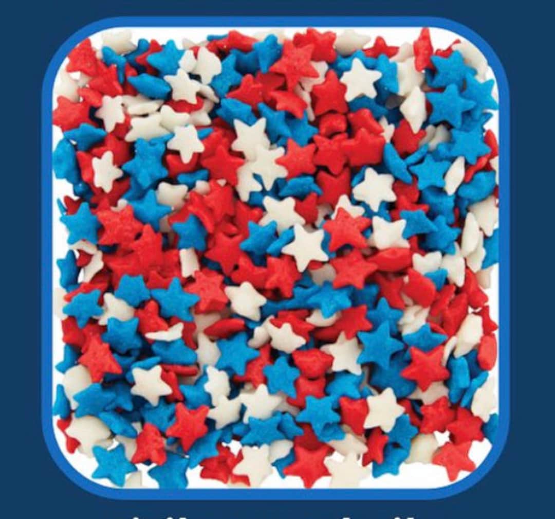 Red White and Blue Star Shaped Sprinkles 1lb and 5lb Available - Etsy