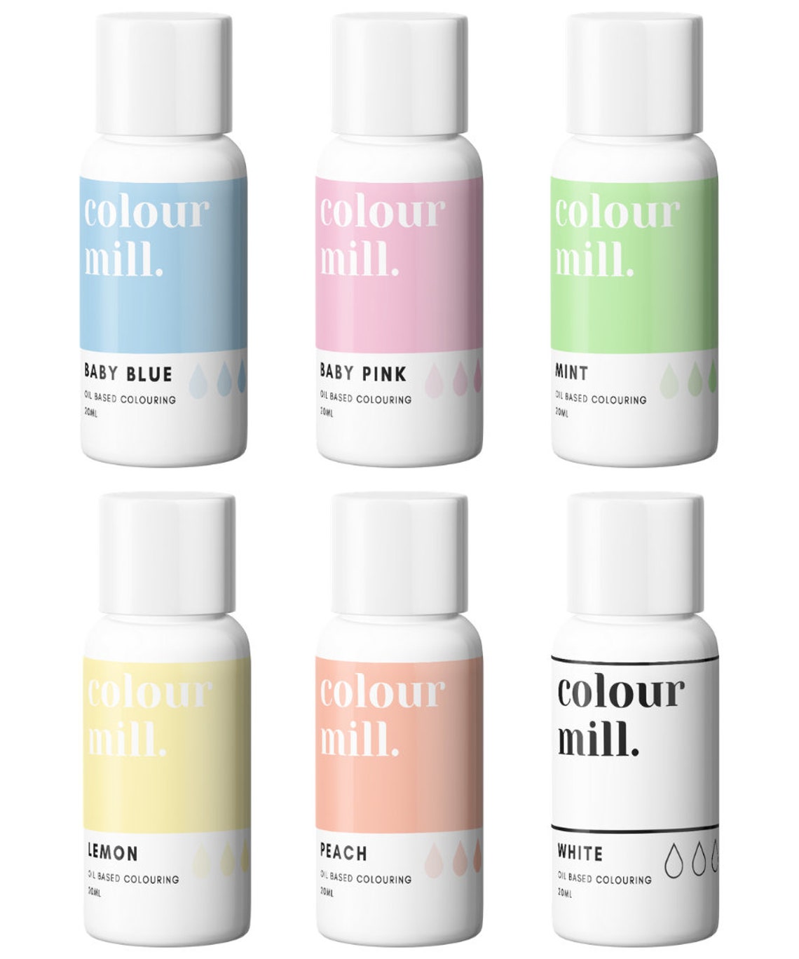 Colour Mill - Oil Based Coloring - PASTEL COMBO PACK - 100ml - 6 Colors ...