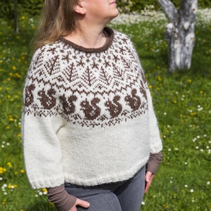 SQUIRREL Icelandic Lopapeysa Sweater Pattern • Nordic Pullover PDF for ...