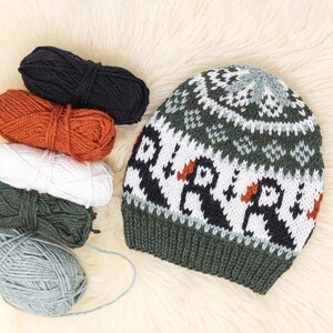 Puffin Hat Knitting Pattern PDF, Icelandic Bird Beanie for Adults ...