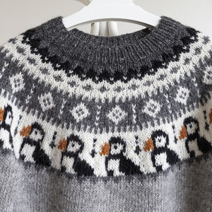 Puffin Birds Icelandic Lopapeysa Sweater Knitting Pattern PDF — Nordic ...