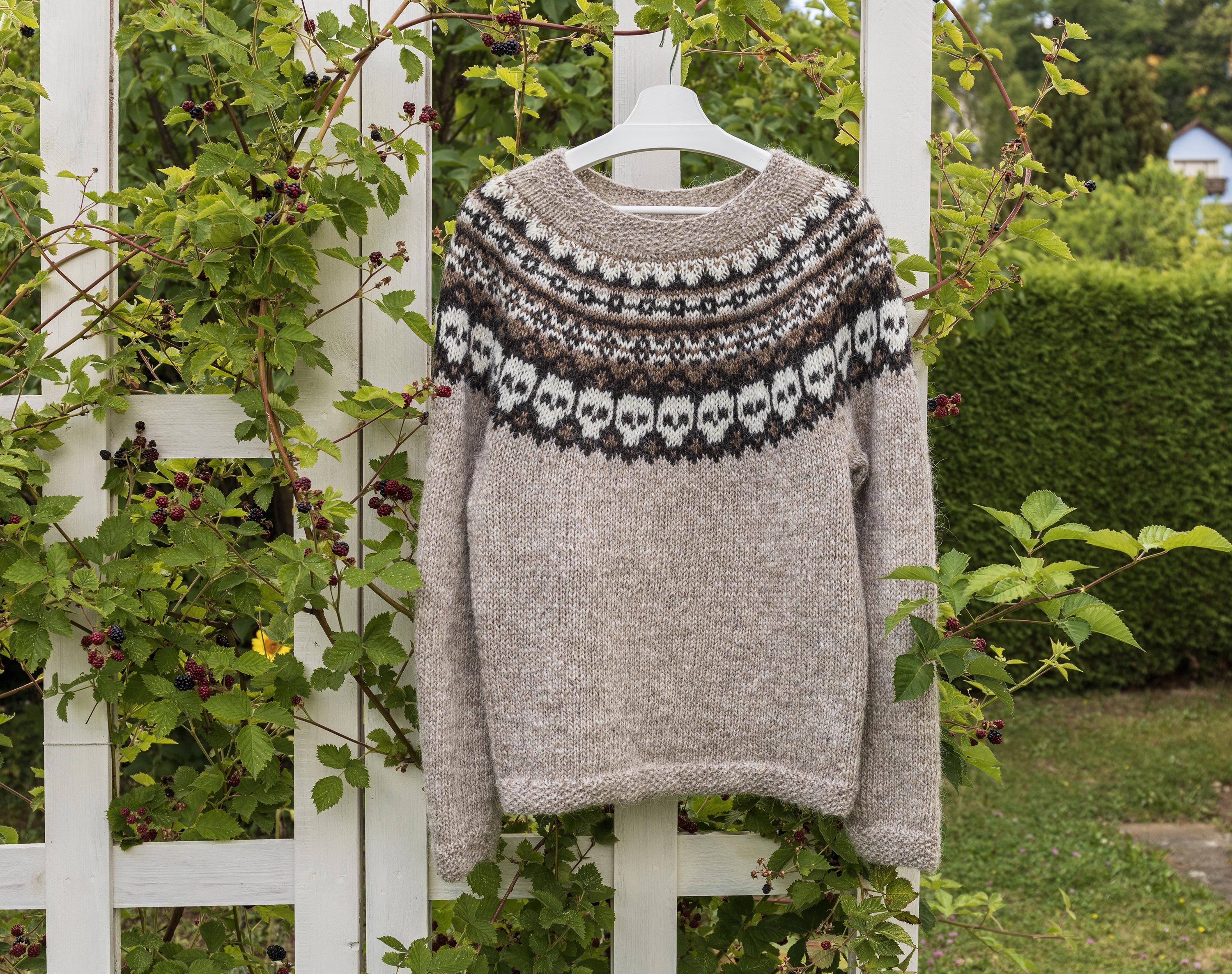 Skull Icelandic Lopapeysa Sweater Knitting Pattern PDF — Nordic Yoke ...