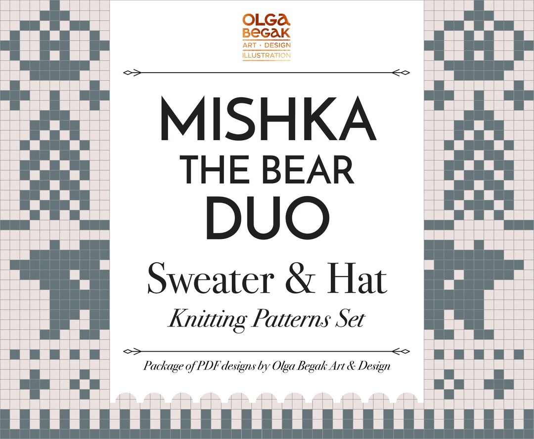 Mishka the Bear Duo Knitting Pattern Set PDF — Icelandic Lopapeysa ...