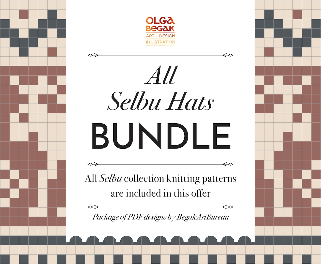 SELBU Nordic Hats Knitting Patterns Bundle, 6 Knitted Beanie Designs ...