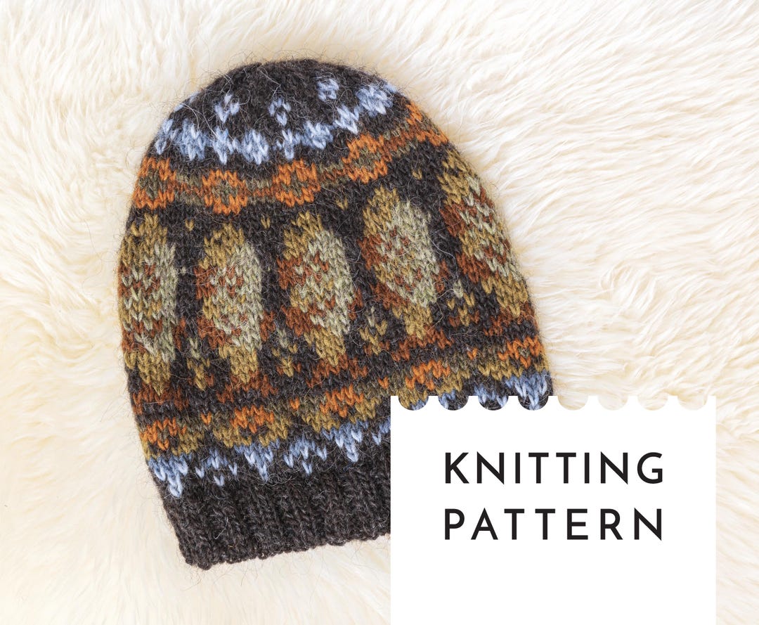 LOFOTEN Cod Fish Hat Knitting Pattern, Fair Isle Beanie Knitting Design ...