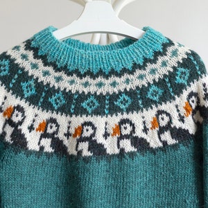 Puffin Birds Icelandic Lopapeysa Sweater Knitting Pattern PDF — Nordic ...