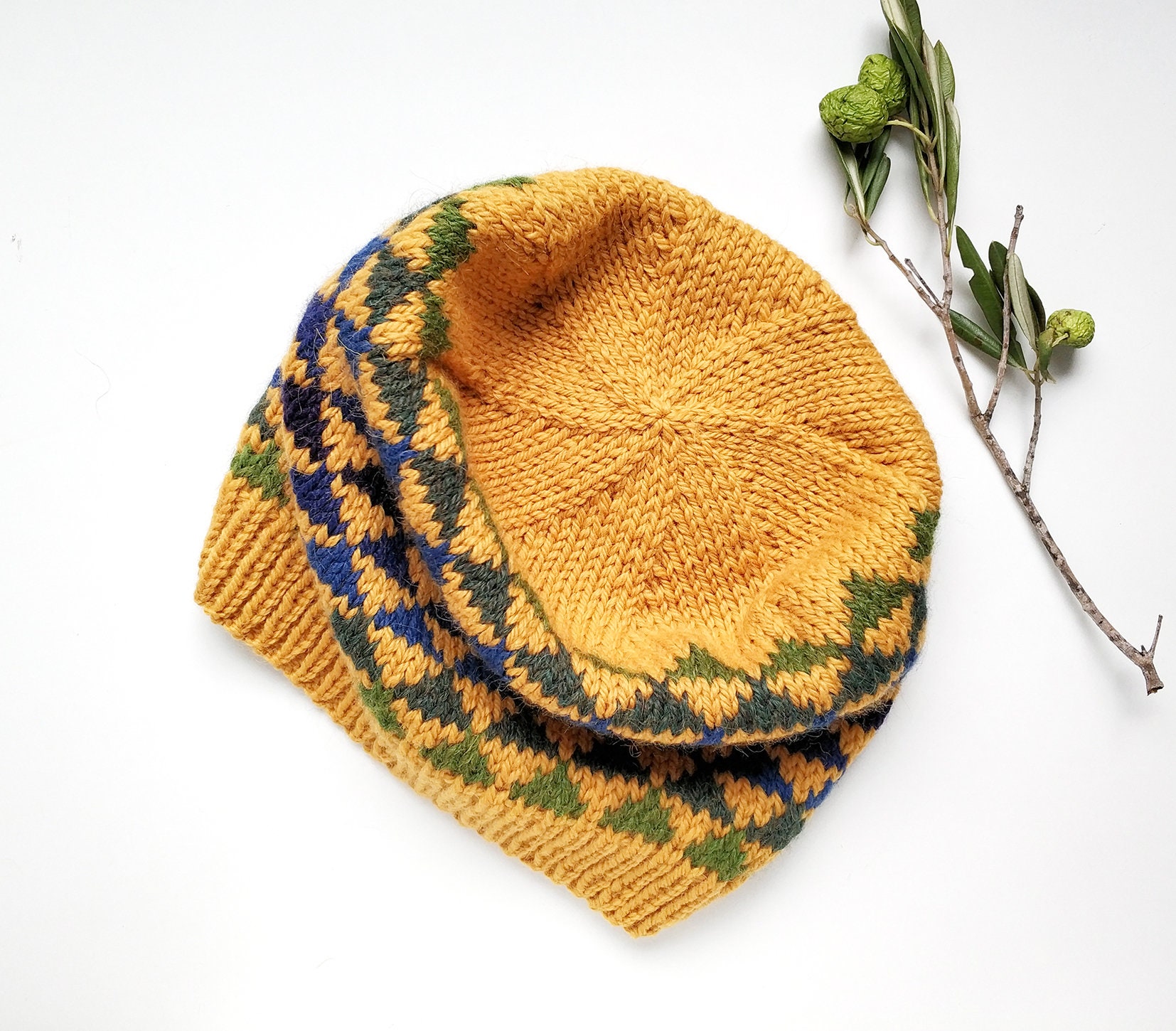 Triangles Hat Knitting Pattern PDF — Aran Beanie for Adults and Kids - Etsy