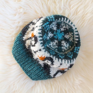 PUFFIN Hat Knitting Pattern, Fair Isle Beanie Knitting Design, Adult ...