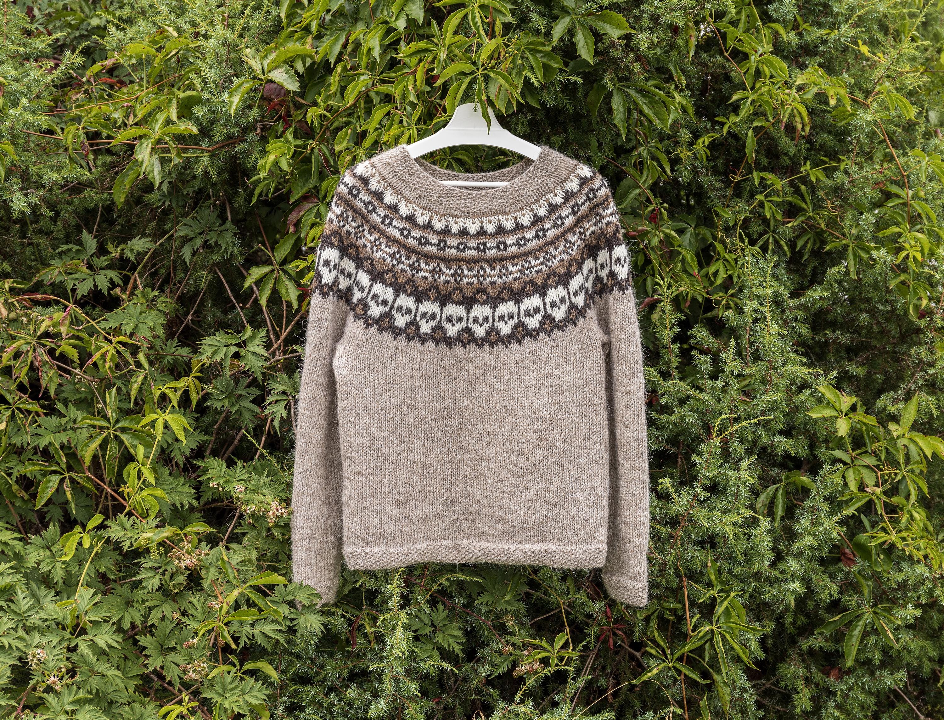Skull Icelandic Lopapeysa Sweater Knitting Pattern PDF — Nordic Yoke ...