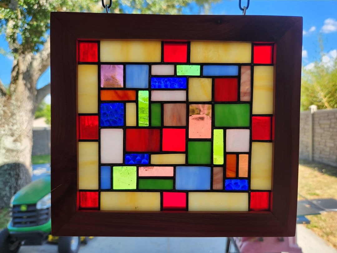 Miniature Stained Glass Window Panel "party Time" Including the Red ...