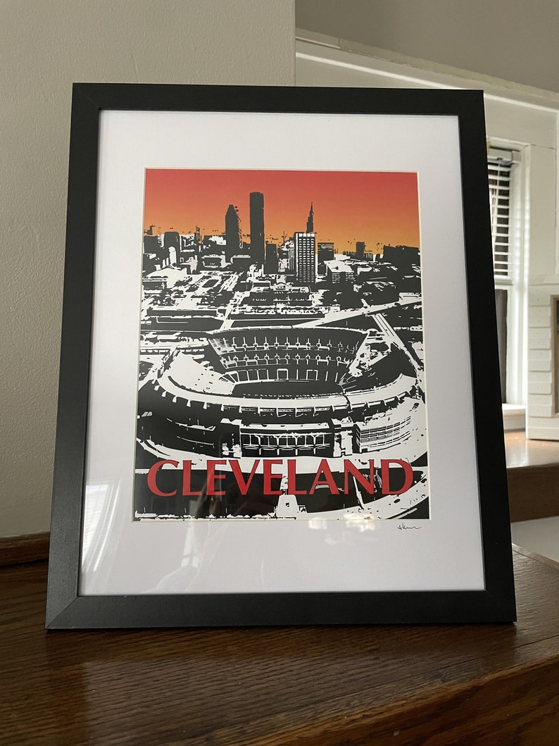 Cleveland - Sunset From Browns' Stadium (framed) - Etsy