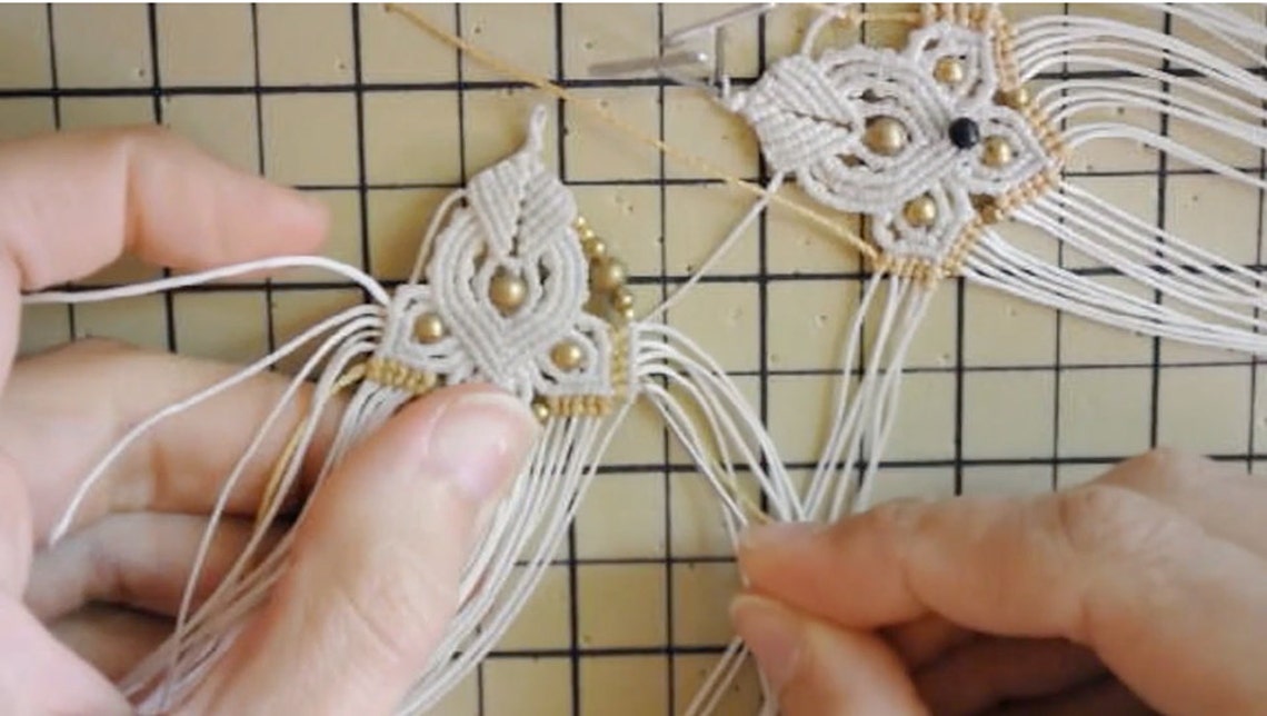 Tutorial Macrame Jewelry Pattern Video Micro Macrame Diy Unique Gift ...