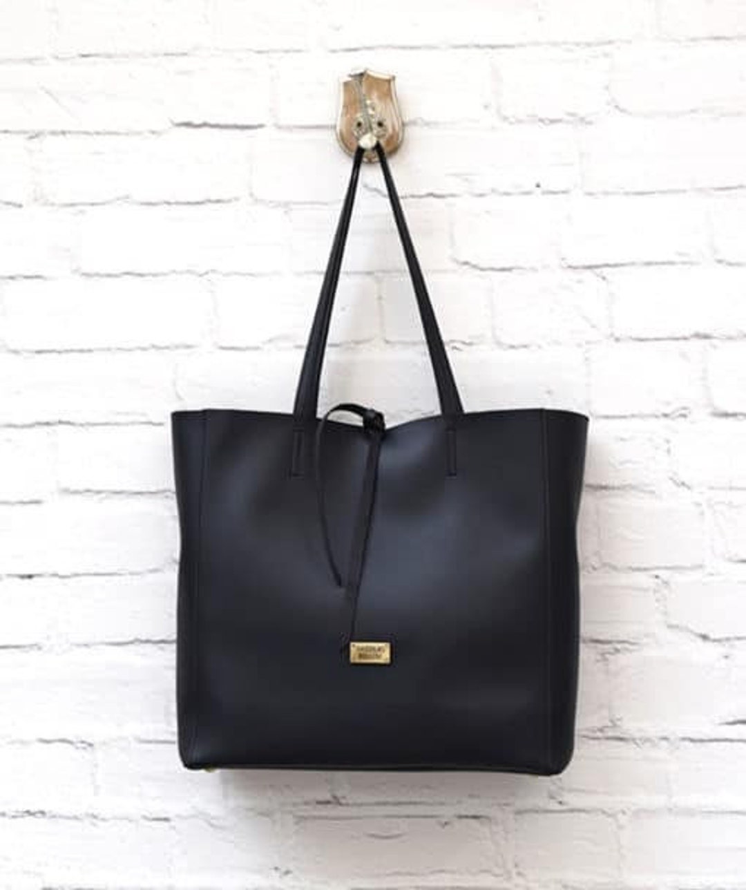 Black Urban Style Bag, XL City Bag, Eco Leather, Everyday Bag, Faux ...