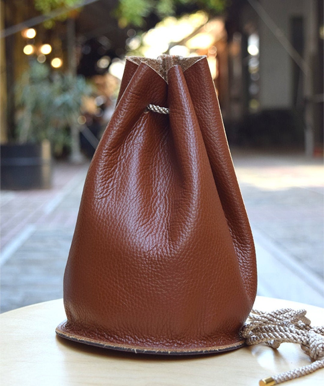 Brown Leather Bucket Bag, Leather Bag, Handmade Handbag, Bucket Bag ...