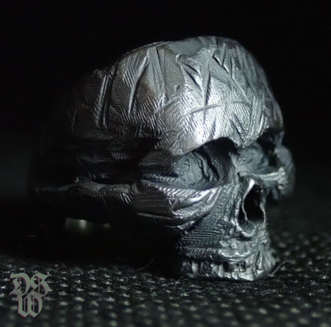 Skull Ring - the Rough Skull Silver Mens Skull Biker Masonic Rock N ...