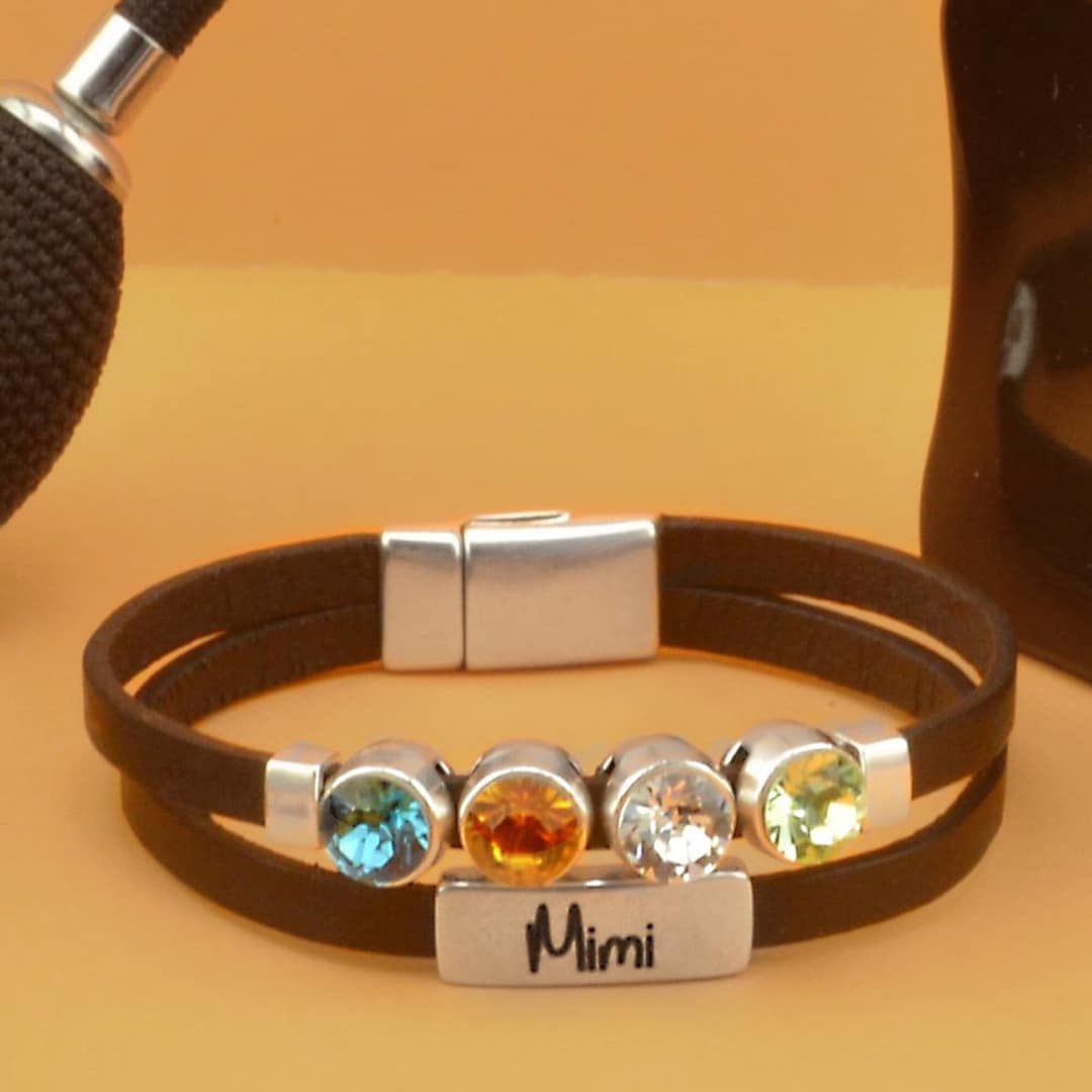 Personalized Family Bracelet Multiple Birthstone Women Birthday Jewelry ...